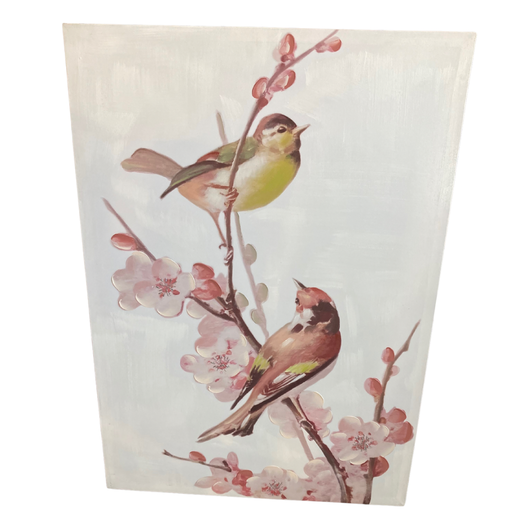 Blush and Chartreuse Bird Picture ***Pick Up Only – Joshua & Company